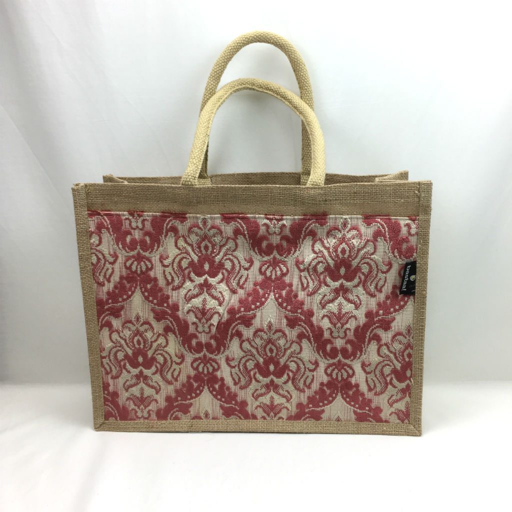 Jute shopper - jacquard roze velours - Bastaa!