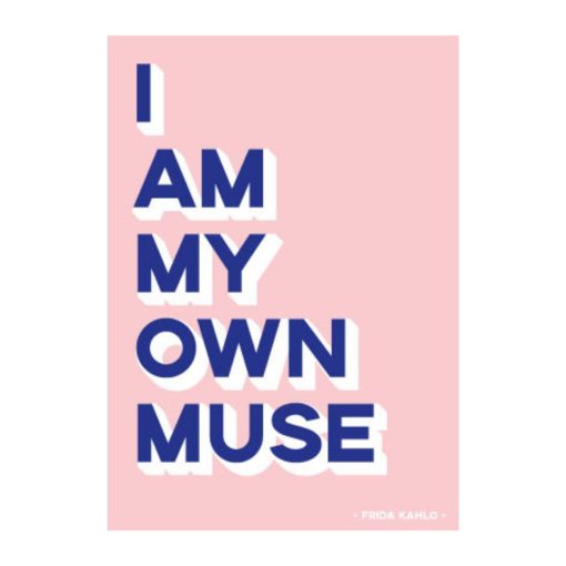 I am my own muse - Quote - kaart A6 - Bastaa!