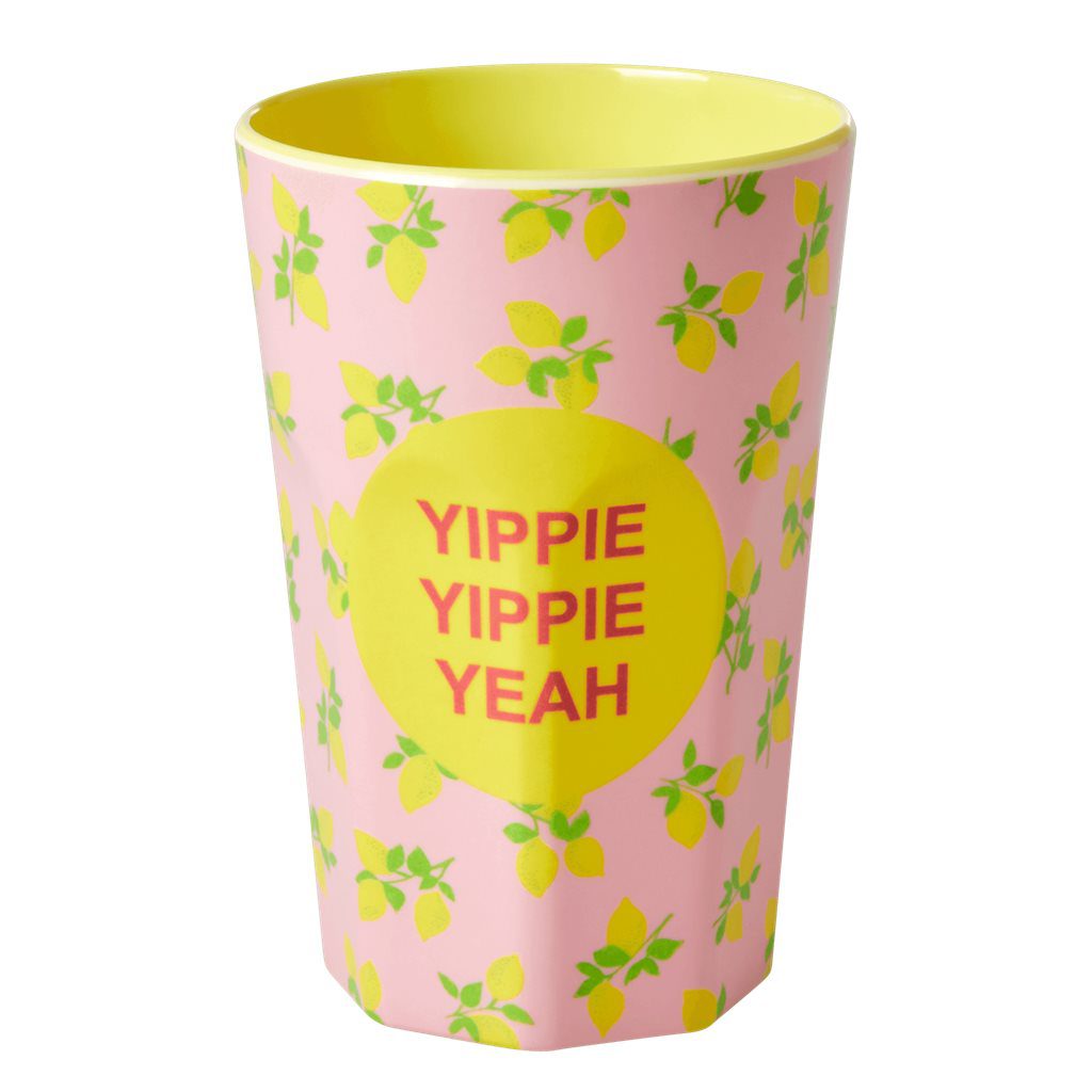 Melamine cup large - Yippie Yeah - Rice - Bastaa!